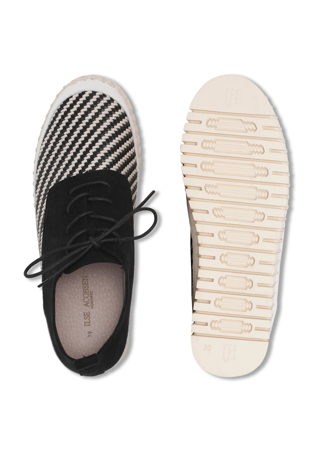 Ilse Jacobsen Tulip Textile Trainers Black/White 4094 – Coco Shoes Tasmania